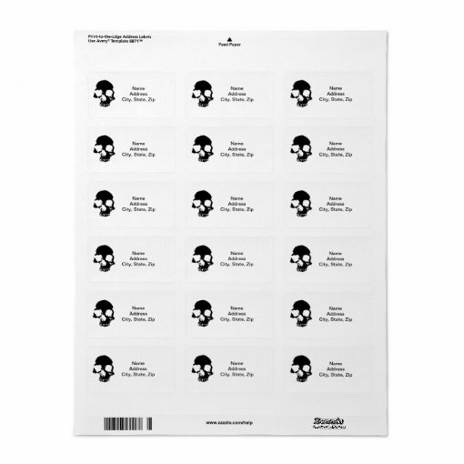 Scary skull address labels | Zazzle