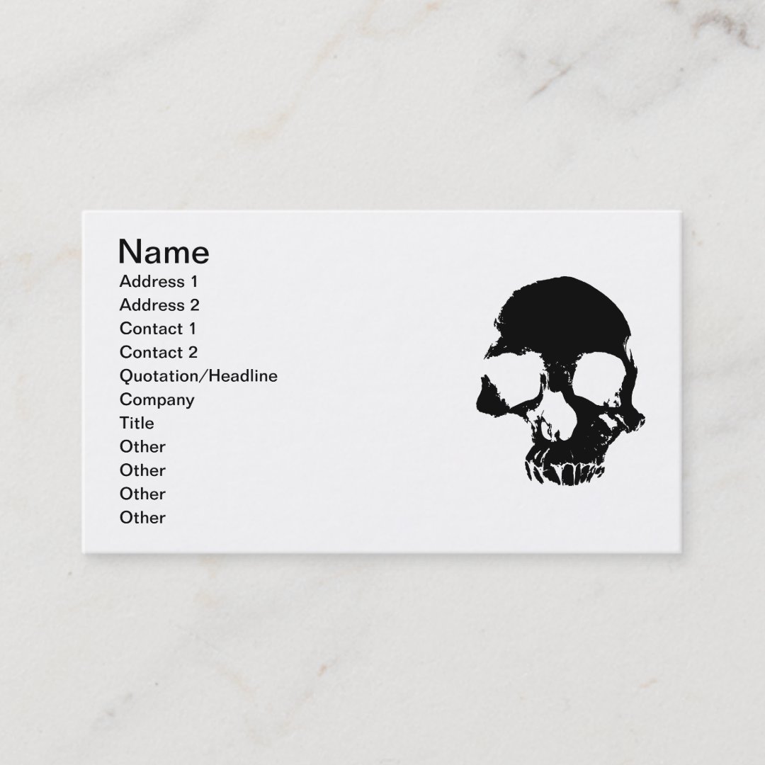 Scary skull cool gothic business cards | Zazzle