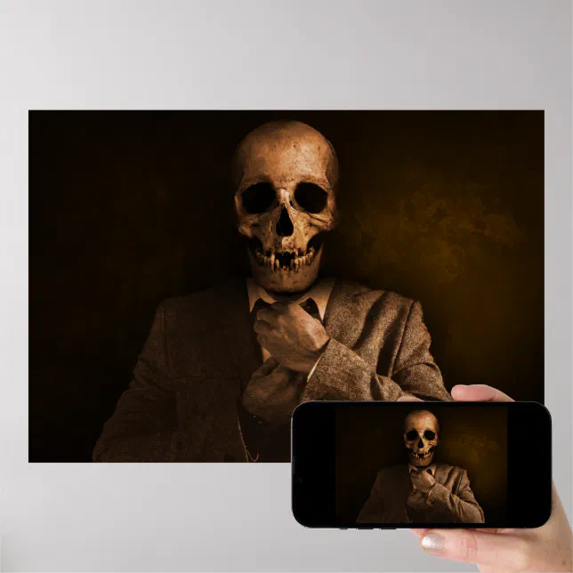 Scary Skull Man in Suit Poster | Zazzle