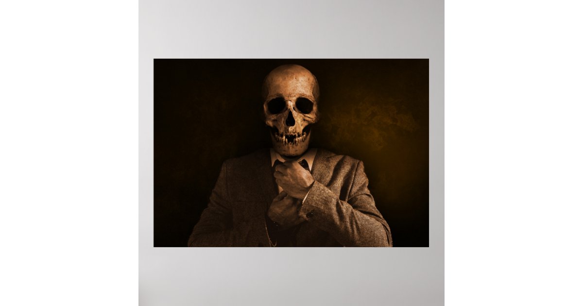 Scary Skull Man in Suit Poster | Zazzle