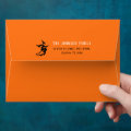 Scary Spooky Orange Halloween Party Return Address Envelope | Zazzle