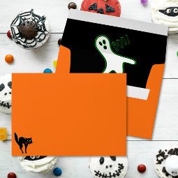 Scary Spooky Orange Halloween Party Return Address Envelope | Zazzle