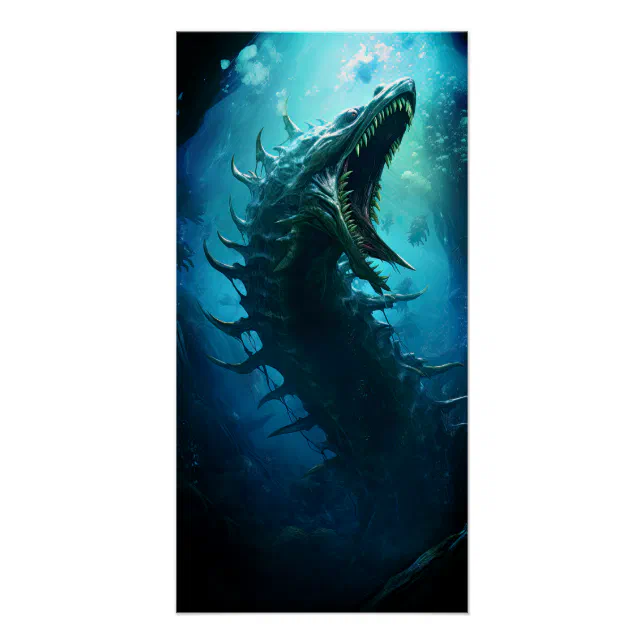 Scary Under the Sea Creature Monster Poster | Zazzle