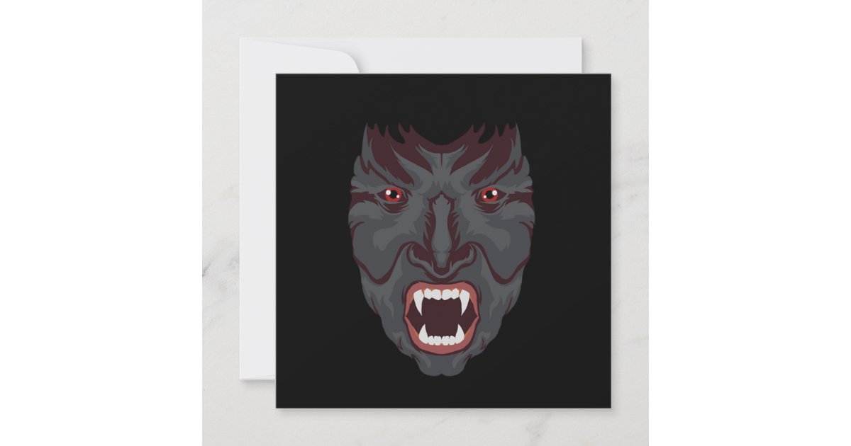 Scary Vampire Face Creepy Halloween Gift Idea Invitation | Zazzle