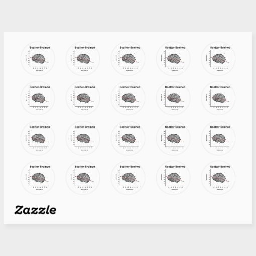Scatter-Brained Classic Round Sticker | Zazzle