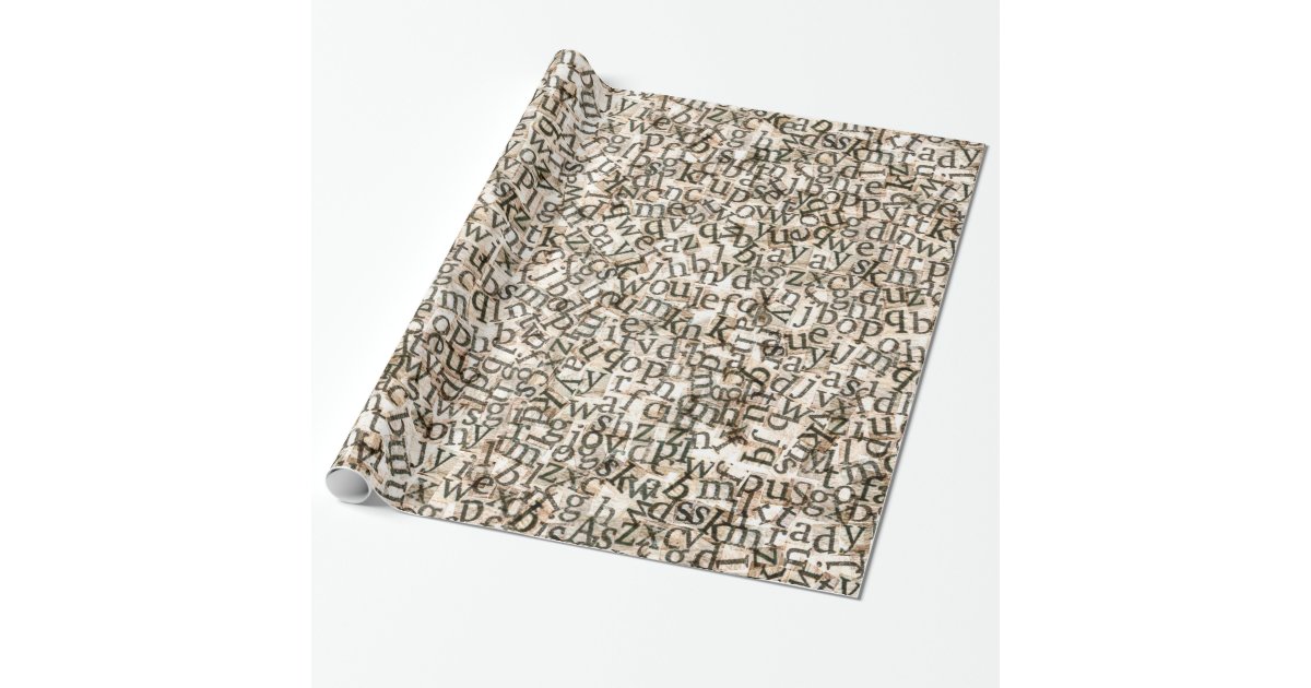 Scattered Alphabet Letters Wrapping Paper | Zazzle