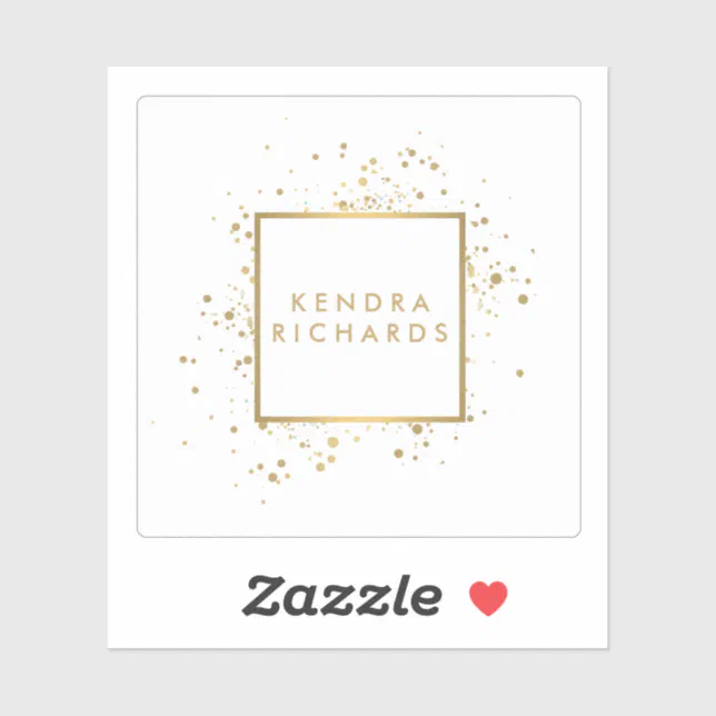 Scattered Faux Gold Confetti Sticker | Zazzle