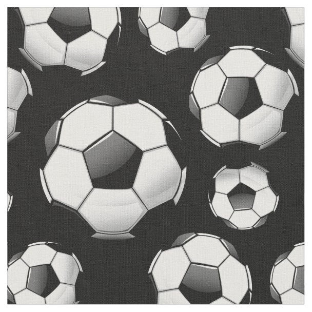 Glossy Round Soccer Ball Fabric | Zazzle