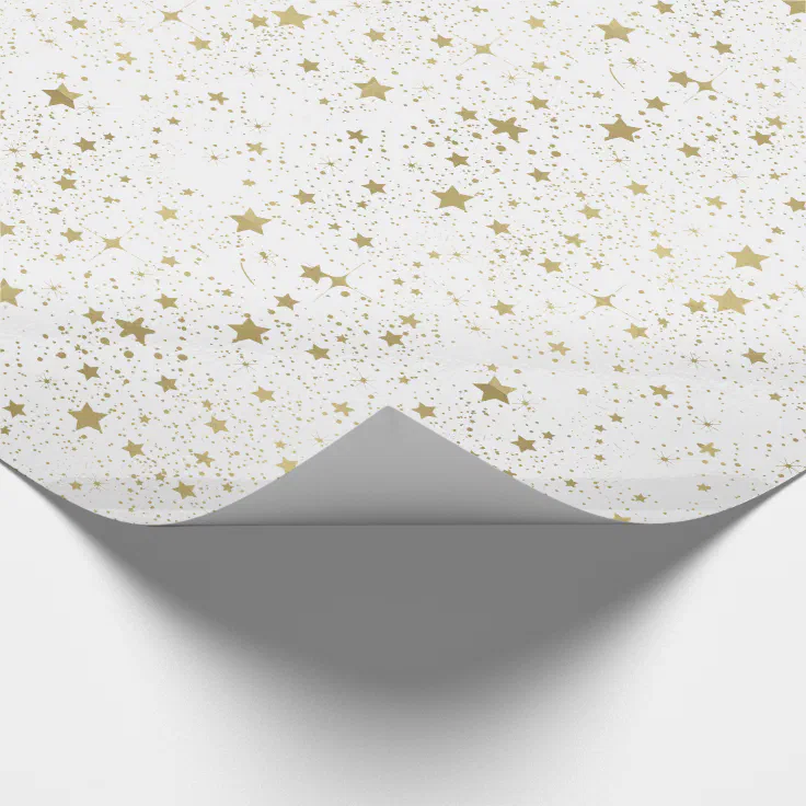 Scattered Gold Stars Wrapping Paper | Zazzle