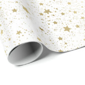 Scattered Gold Stars Wrapping Paper | Zazzle