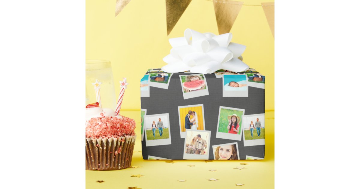 Scattered Instagram Photo Collage Wrapping Paper | Zazzle