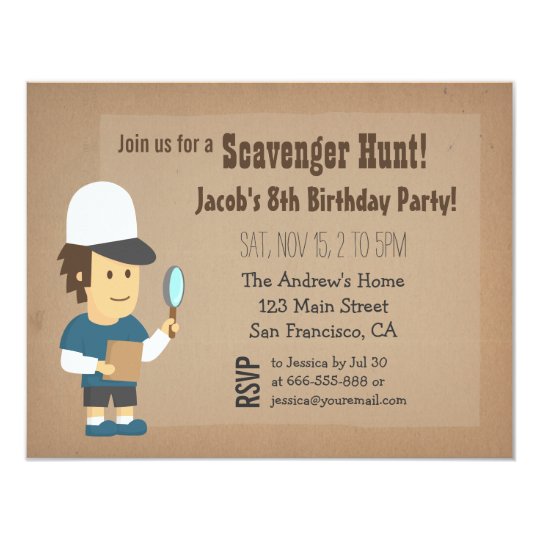 Scavenger Hunt Birthday Party Invitations | Zazzle.com