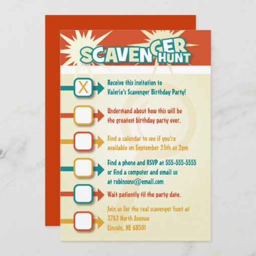 Scavenger Hunt Invitation | Zazzle