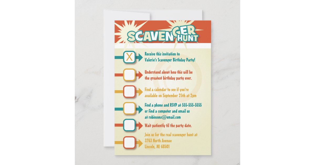 Scavenger Hunt Invitation | Zazzle