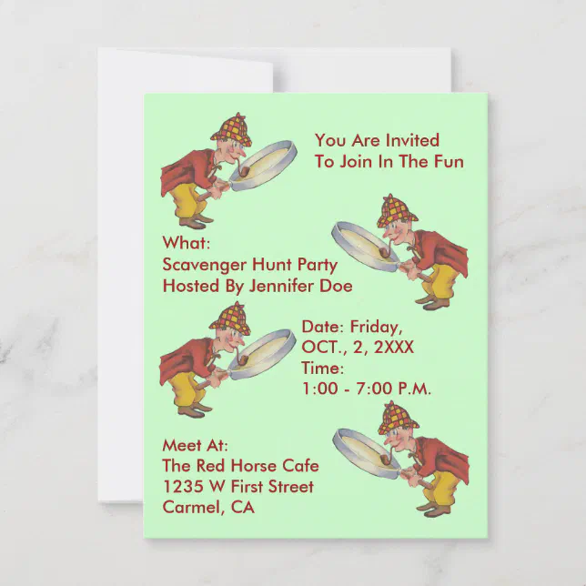 SCAVENGER HUNT PARTY INVITE ~EZ TO CUSTOMIZE | Zazzle