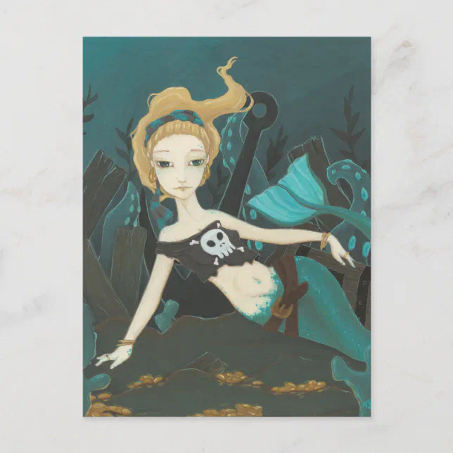 Scavenger - Mermaid pirate postcard | Zazzle