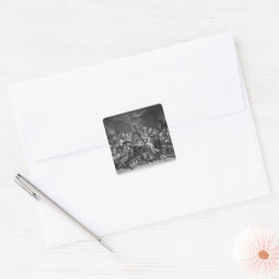 Scene in a Gaming House Square Sticker | Zazzle