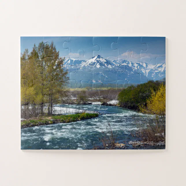 Scenery of spring rugged mountain river jigsaw puzzle | Zazzle