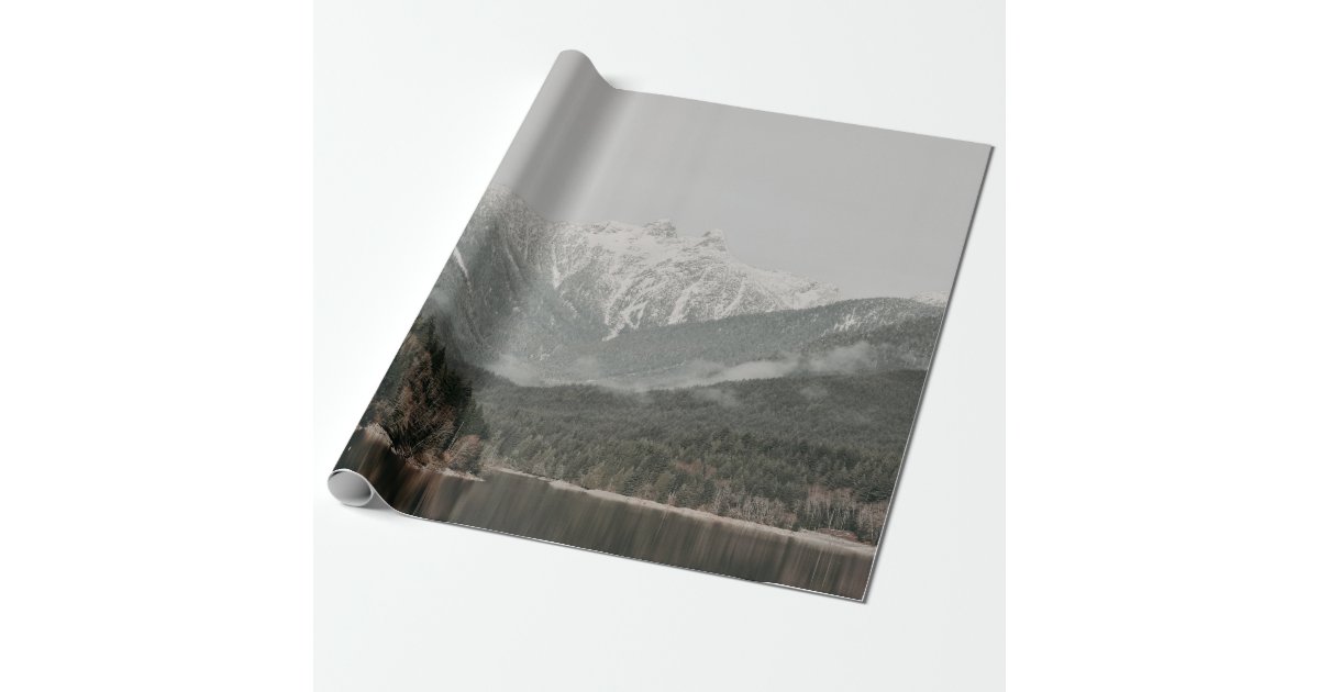 SCENERY OF TREES AND MOUNTAIN WRAPPING PAPER | Zazzle