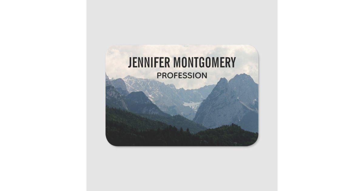 Scenic Alpine Mountains Nature Photo Name Tag | Zazzle