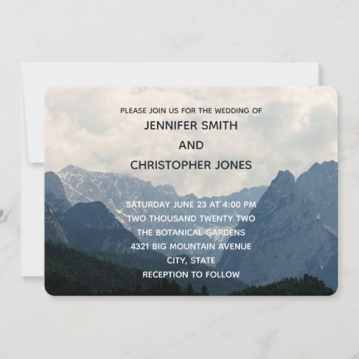 Scenic Alpine Mountains Nature Photo Wedding Invitation | Zazzle