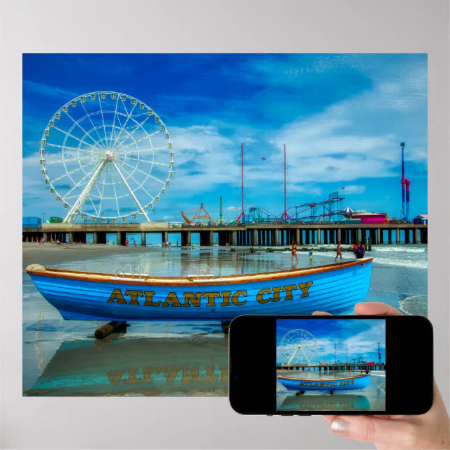 Scenic Atlantic City Boardwalk Poster | Zazzle