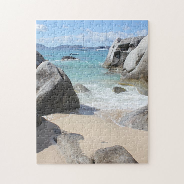Scenic Beach at The Baths on Virgin Gorda, BVI Jigsaw Puzzle | Zazzle