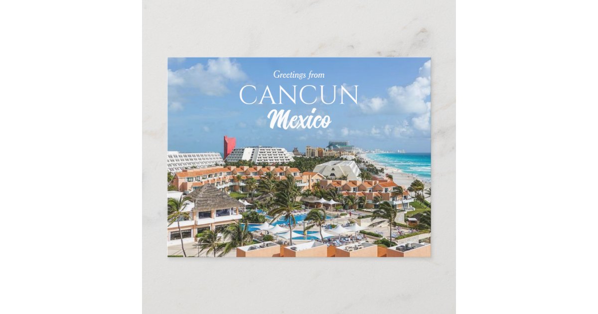Scenic Beach Greetings from Cancun Mexico Postcard | Zazzle