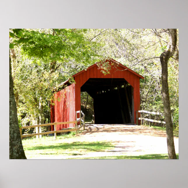 Scenic Covered Bridge Poster | Zazzle