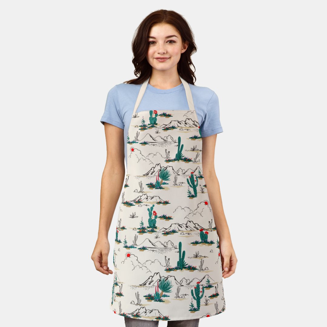 Scenic Desert Southwestern Cactus Apron | Zazzle