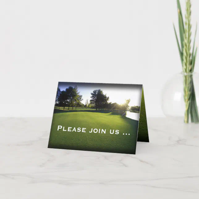 Scenic Golf Outing Folded Card Invitations | Zazzle