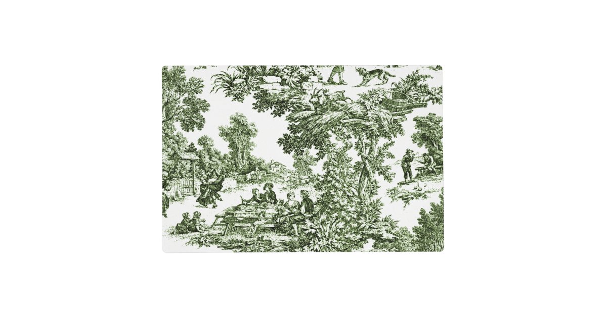 Scenic Green Toile Placemat | Zazzle