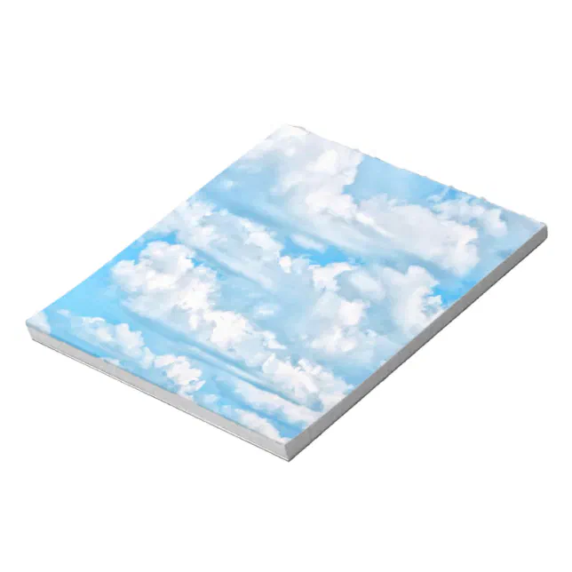 Scenic Happy Sunny Clouds Background Notepad | Zazzle