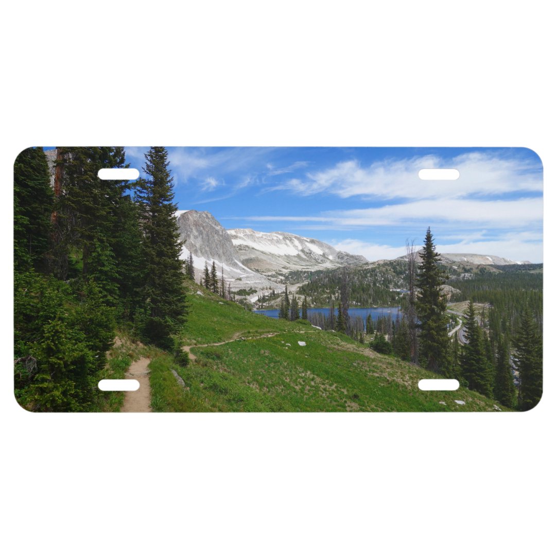 Scenic Hiking Snowy Range Mountain Summit Wyoming License Plate | Zazzle