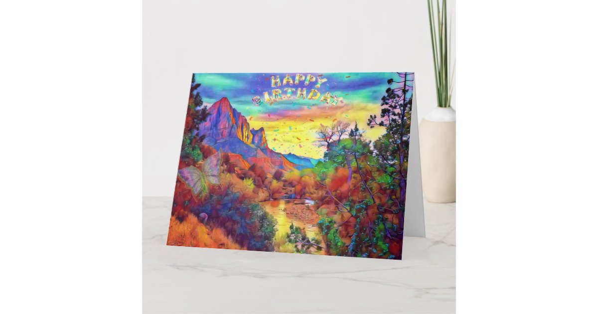 Scenic landscape Birthday Card | Zazzle