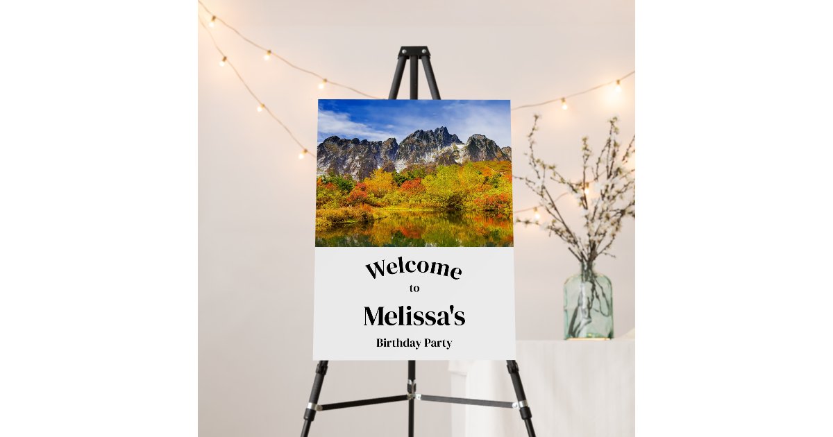 Scenic Landscape Forest and Mountain Party Welcome Foam Board | Zazzle