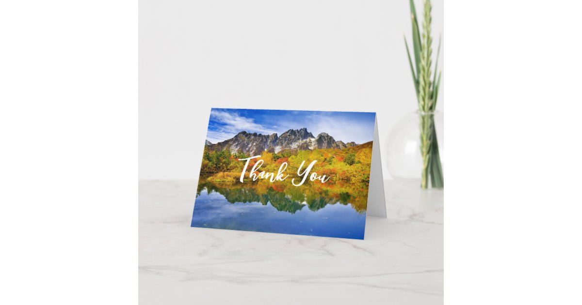 Scenic Landscape Forest and Mountains Thank You Card | Zazzle