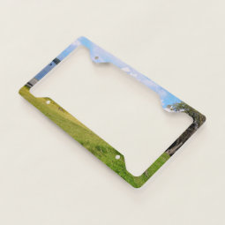 Scenic Landscape, Sky, Clouds, Grass and Water License Plate Frame | Zazzle
