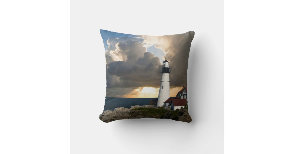 Scenic Lighthouse Beacon Throw Pillow | Zazzle