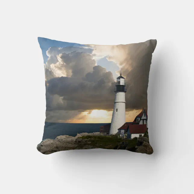 Scenic Lighthouse Beacon Throw Pillow | Zazzle