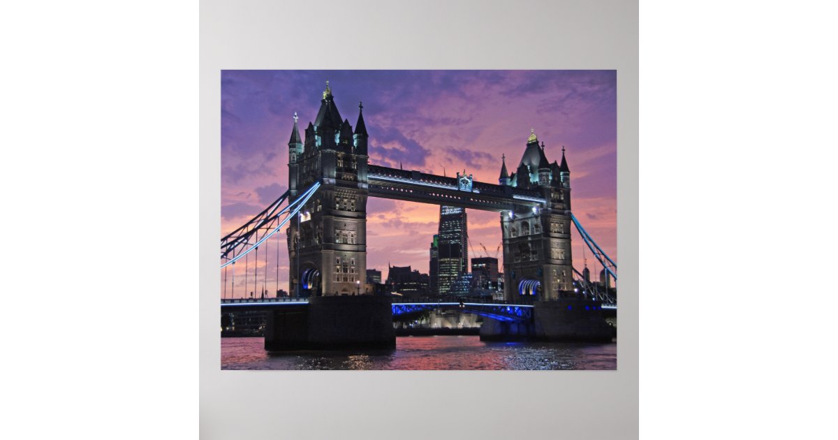 Scenic London Tower Bridge Poster | Zazzle