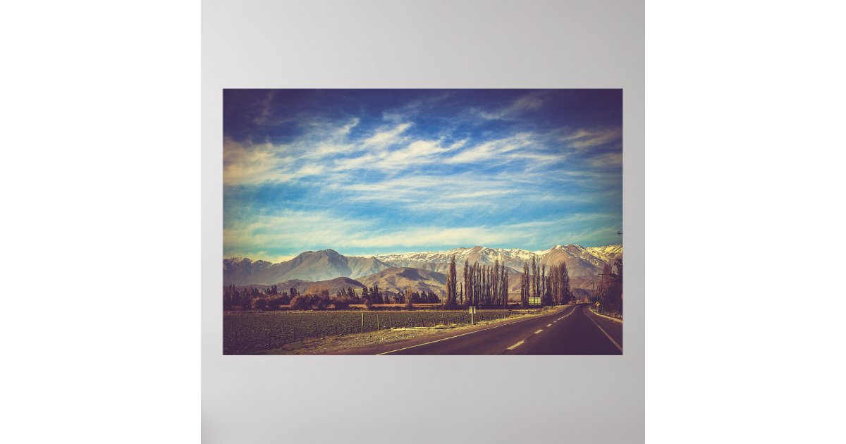 Scenic Mountain Landscape in The Andes Poster | Zazzle