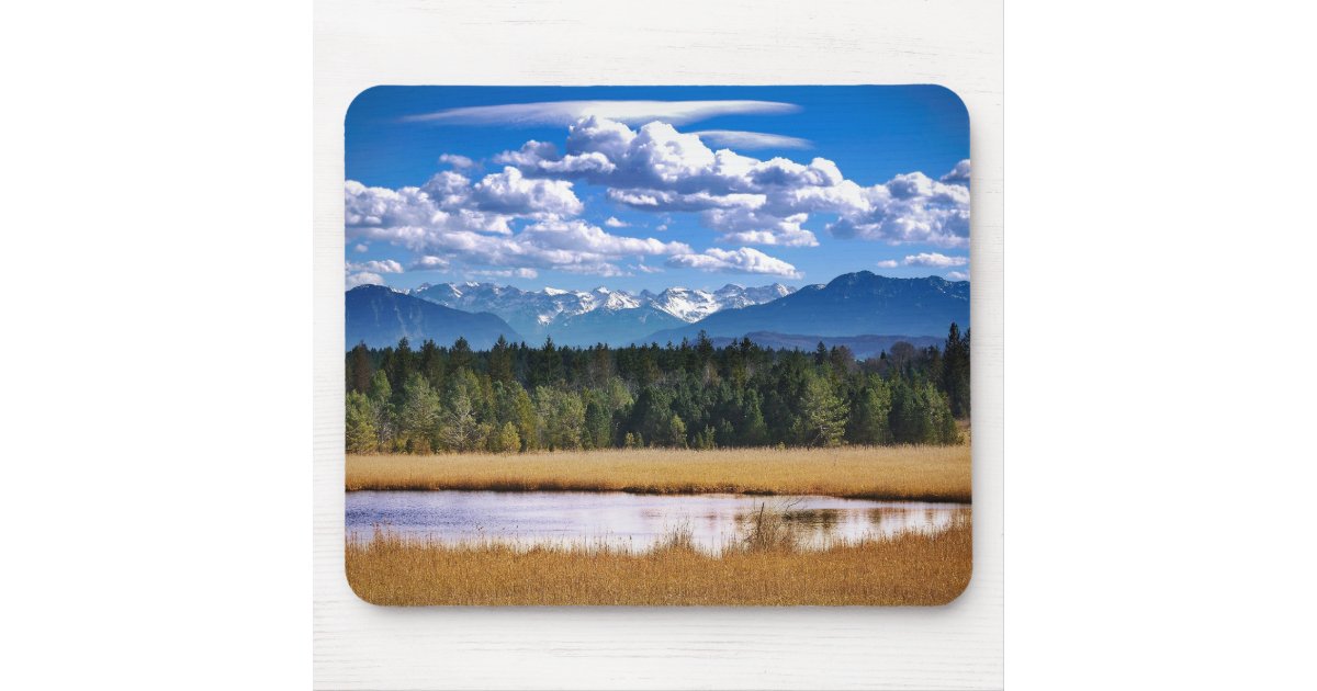 Scenic Mountains Alpine Landscape Mouse Pad | Zazzle