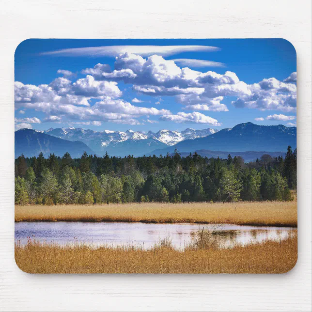 Scenic Mountains Alpine Landscape Mouse Pad | Zazzle