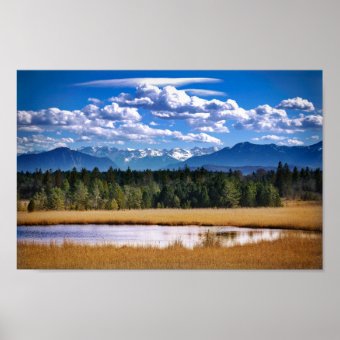 Scenic Mountains Alpine Landscape Poster | Zazzle