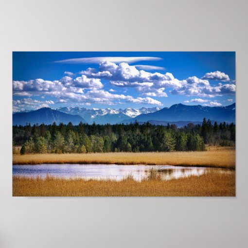 Scenic Mountains Alpine Landscape Poster | Zazzle