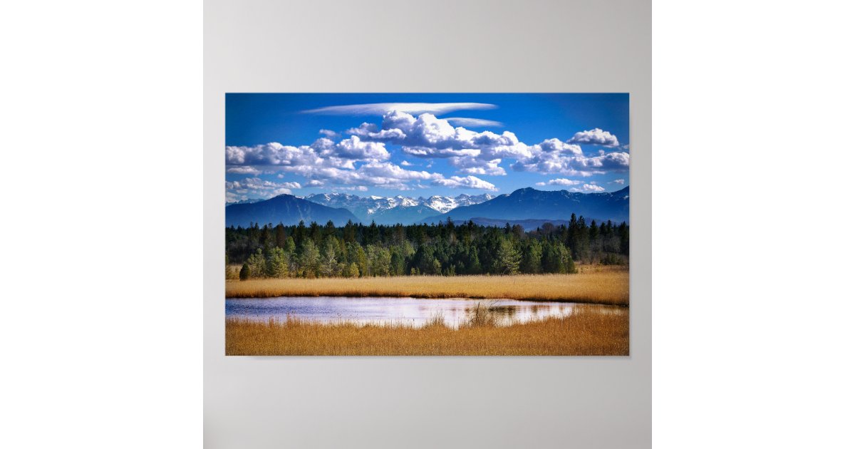 Scenic Mountains Alpine Landscape Poster | Zazzle
