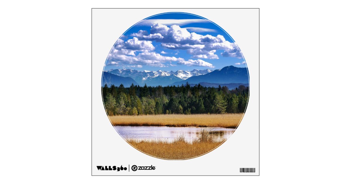 Scenic Mountains Alpine Landscape Wall Decal | Zazzle