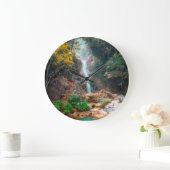 Scenic Nature Fantasy Waterfall Large Clock | Zazzle