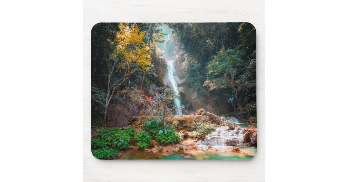 Scenic Nature Fantasy Waterfall Mouse Pad | Zazzle